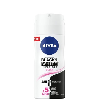 Nivea Black and White Invisible Clear Дезодорант спрей за жени x100 мл